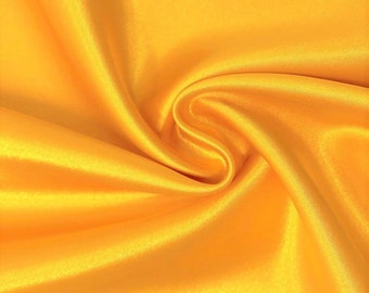 Neon Yellow Bridal Satin Fabric Silky Poly 60 Wide Heavy - Etsy