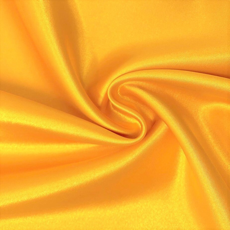 Yellow Bridal Satin Fabric Silky Smooth Shinny Sold by Yard 58 Inches ...