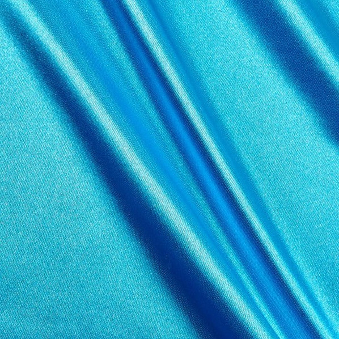 Turqoise Bridal Satin Fabric Silky Smooth Shinny Sold by Yard 58 Inches ...