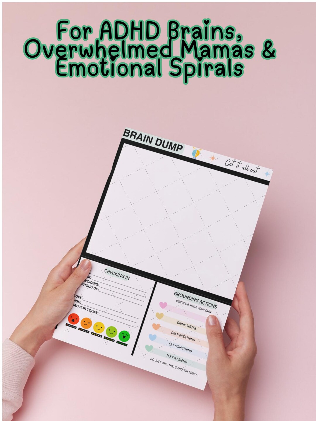ADHD Brain Dump & Emotional Check-in Printable | Mental Clarity ...