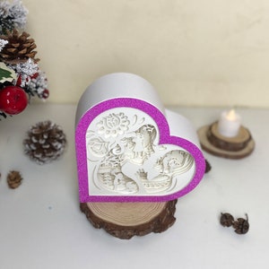 Love Mom Lantern SVG - Heart Lantern Paper Cut - DIY Paper Lantern ...