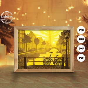 Amsterdam City Shadow Box Files, Paper Cut Light Box Template Files ...