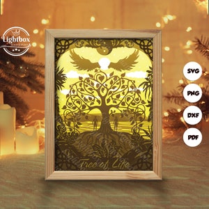 Tree of Life Shadow Box Files, Paper Cut Light Box Template Files ...