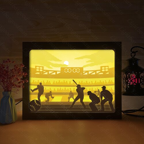 Hockey Paper Cut Light Box Shadow Box3d Layered Svg - Etsy