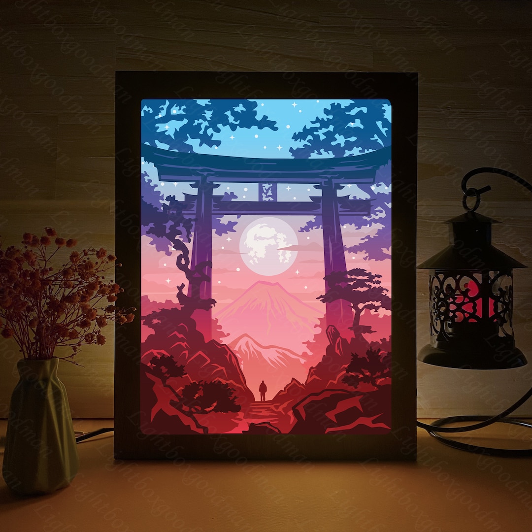 Moonlight Shadow Box Files Paper Cut Light Box Template - Etsy