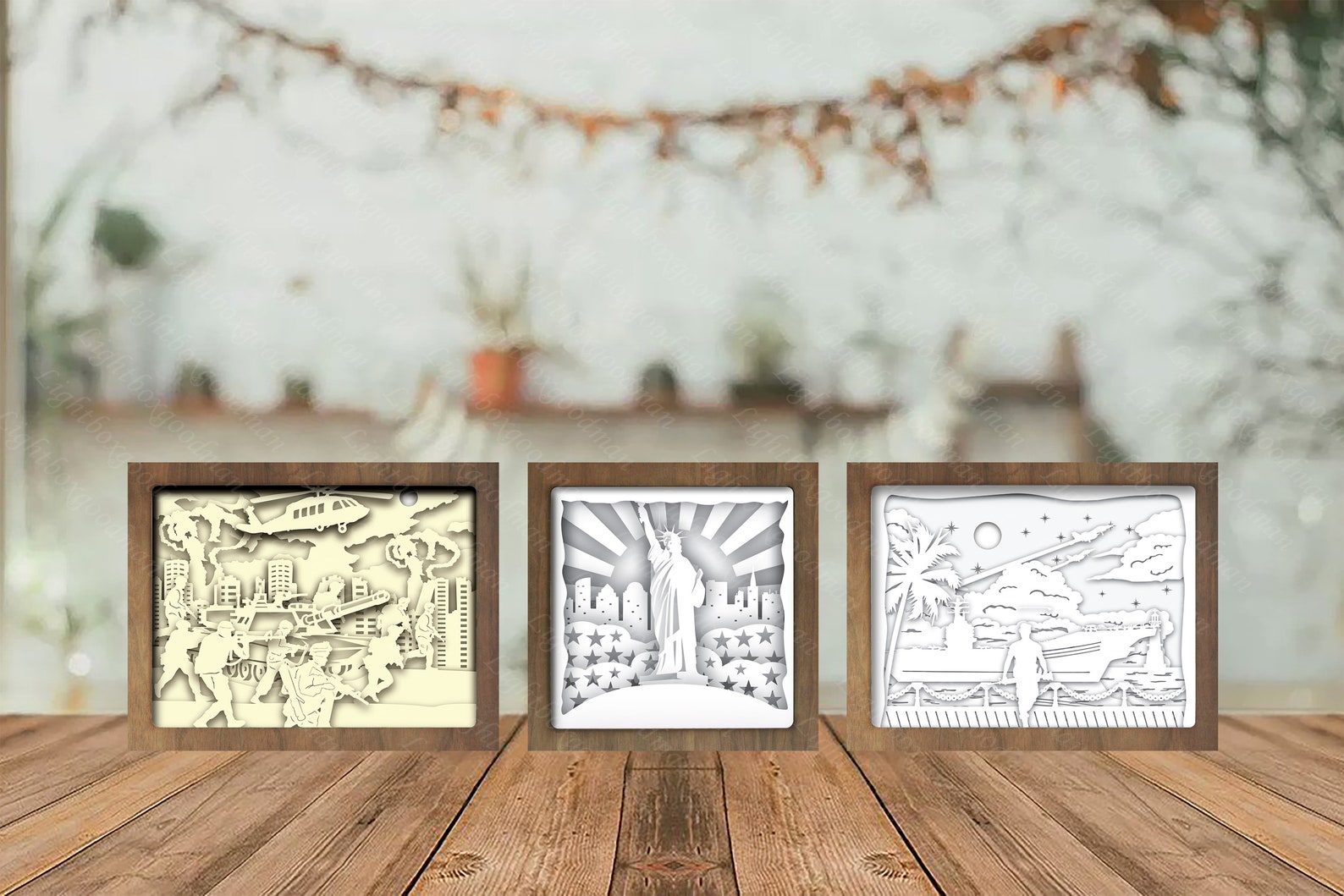 Combo 3 Templates US Military Paper Cut Light Box Template | Etsy