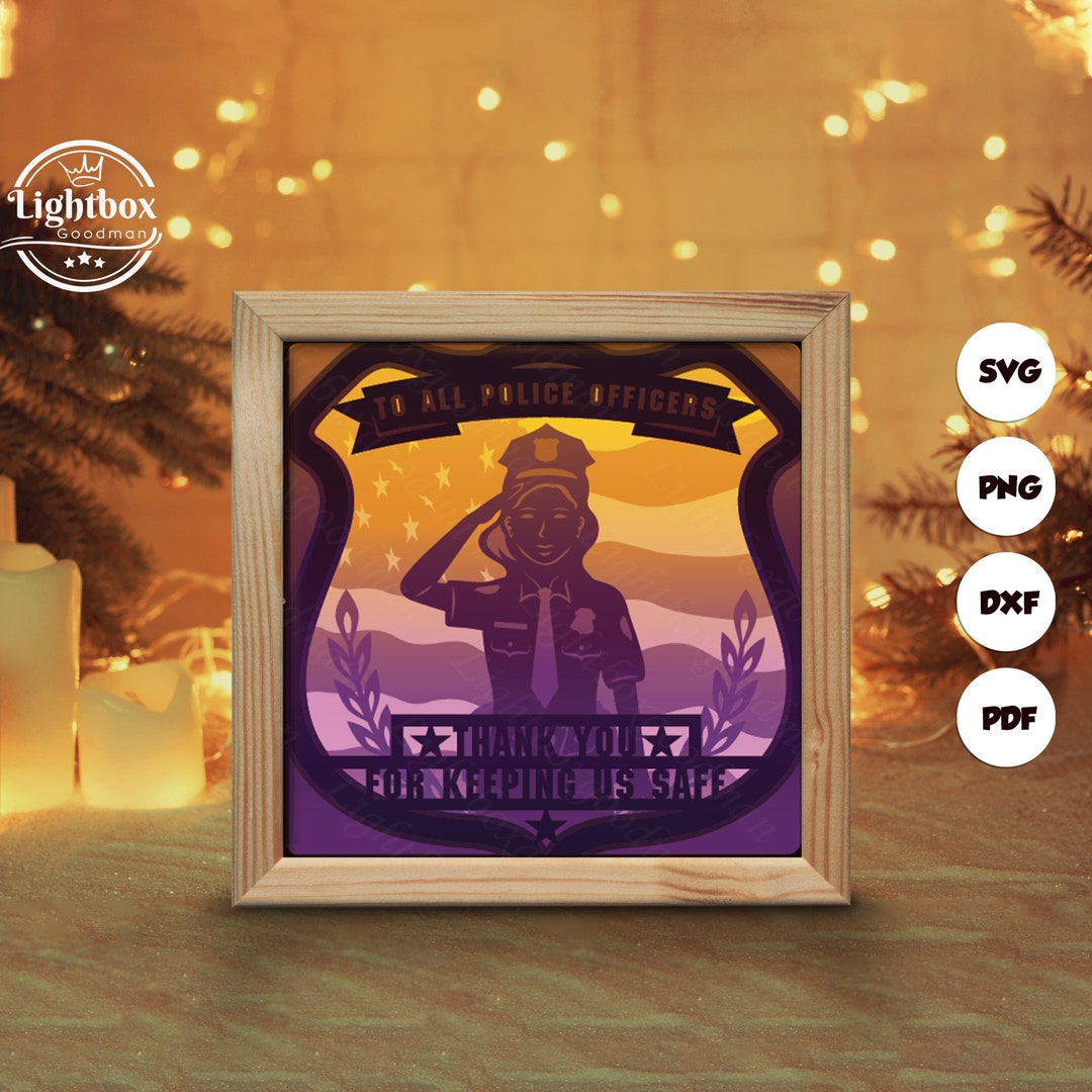 Police Office 2 Shadow Box Files, Paper Cut Light Box Template Files ...