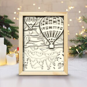 Air Balloons Shadow Box Files, Paper Cut Light Box Template Files ...