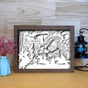 Dragon 1 Shadow Box Files Paper Cut Light Box Template Files - Etsy