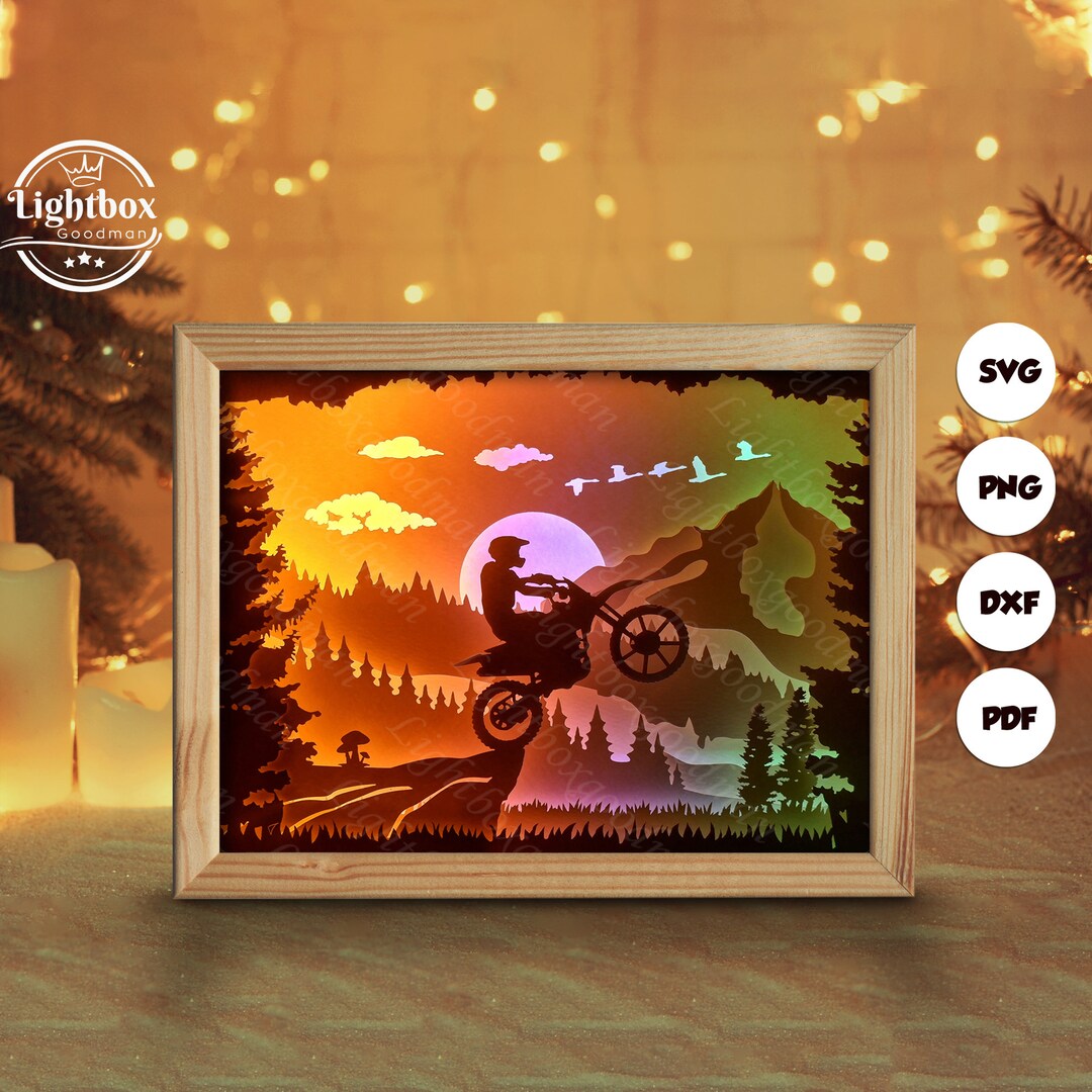 Motor in the Mountain Shadow Box Files, Paper Cut Light Box Template ...