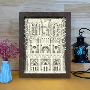 Notre Dame De Paris Shadow Box Files Paper Cut Light Box - Etsy
