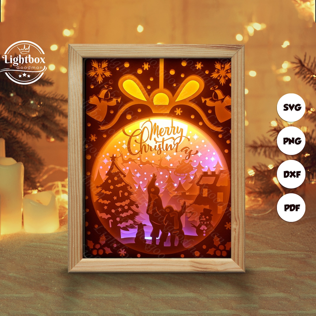 Christmas 17 Shadow Box Files, Paper Cut Light Box Template Files ...