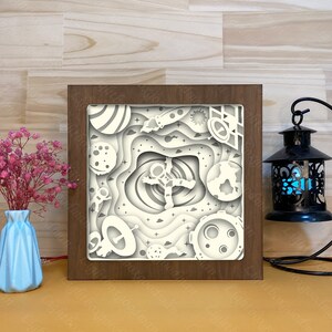 Astronaut Shadow Box Files Paper Cut Light Box Template - Etsy