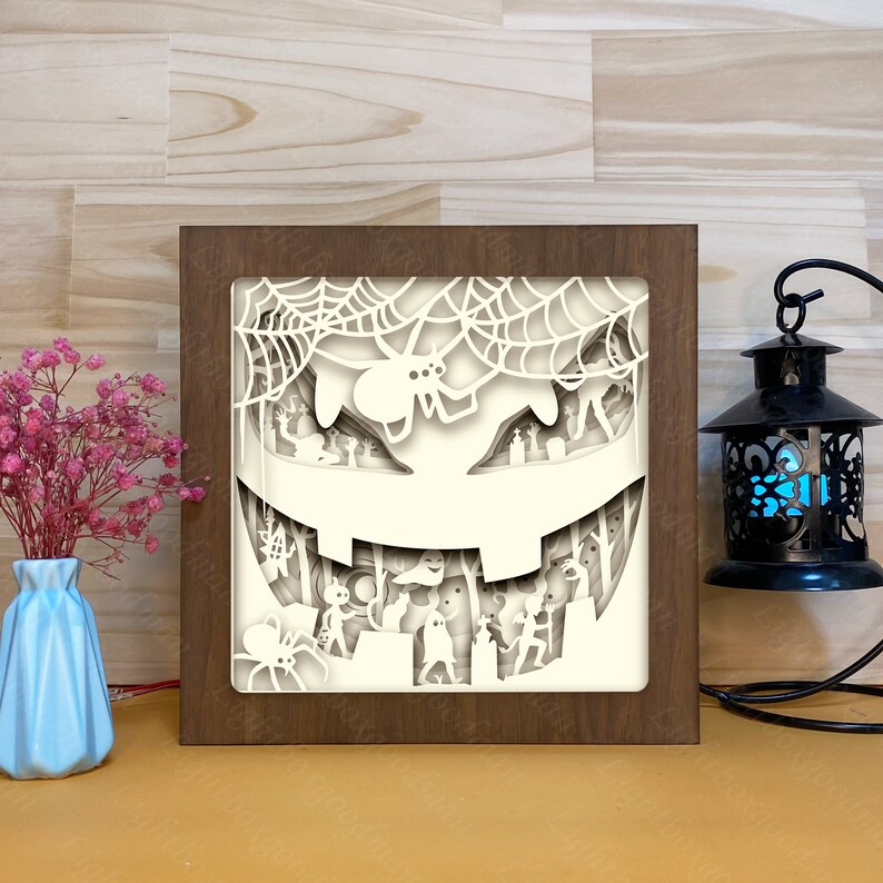 Halloween 19 Paper Cut Light Box Template Files SVG Shadow - Etsy