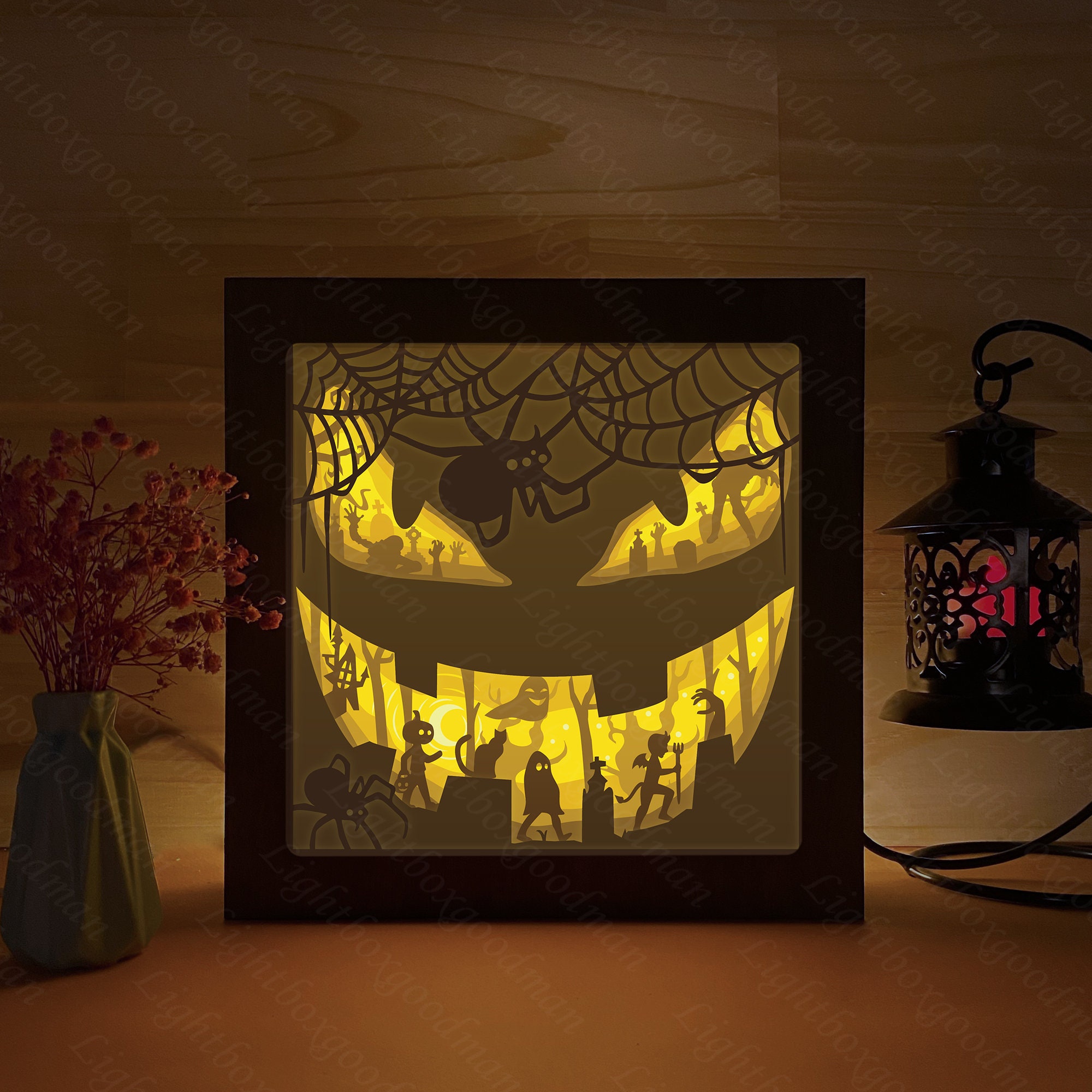 Halloween 19 Paper Cut Light Box Template Files SVG Shadow - Etsy