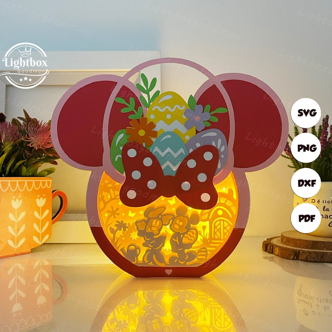 Easter Mouse Basket Box 1 Shadow Box Svg, Mouse Basket Box Svg, Mouse ...