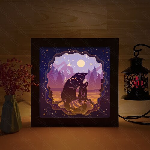 Fox Light Box Template SVG Digital Download Files Shadow Box - Etsy