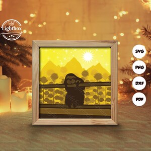 Simple Sloth Shadow Box Files Paper Cut Light Box Template - Etsy
