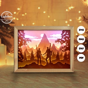 Hike A Mountain 2 Shadow Box Files, Paper Cut Light Box Template Files ...