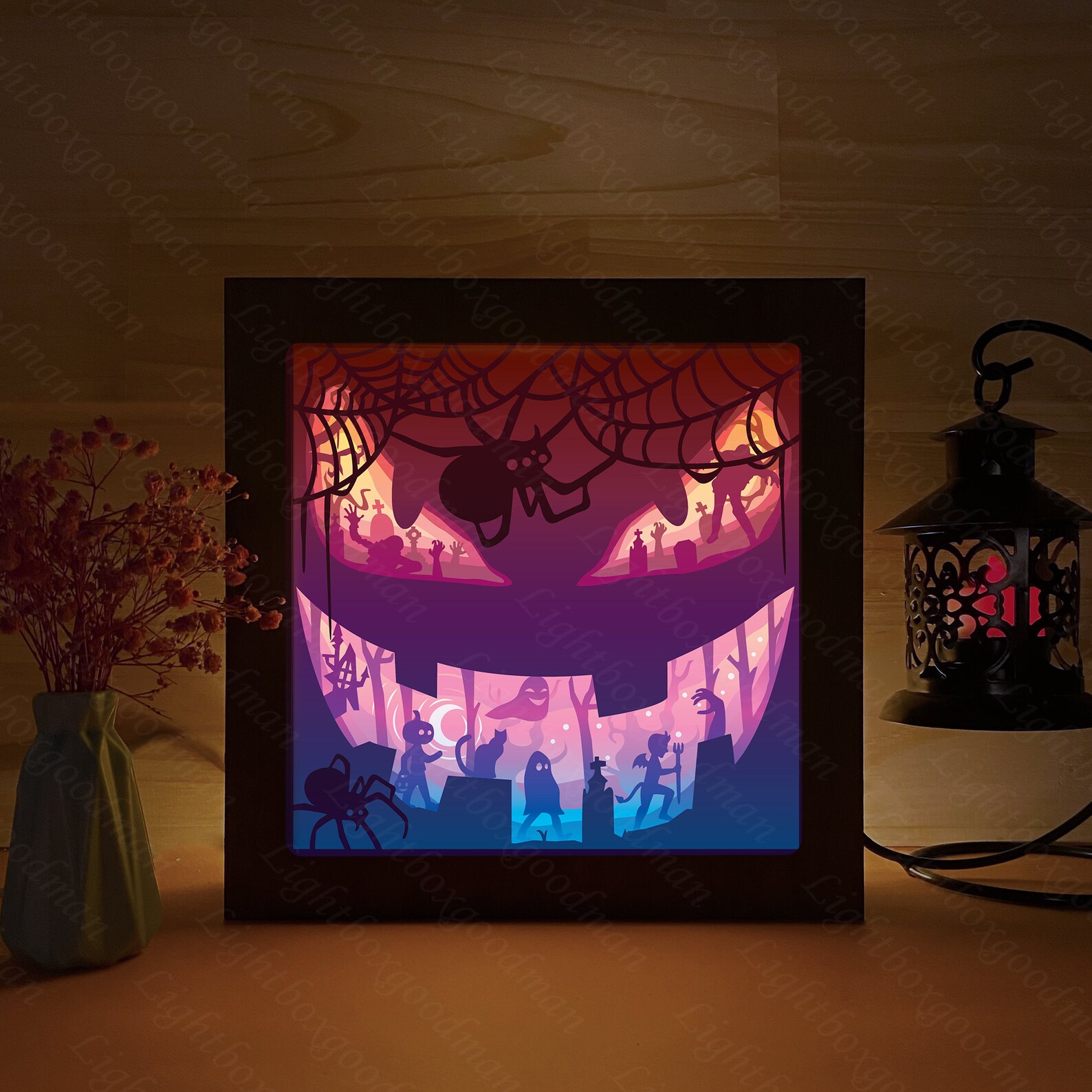 Halloween 19 Paper Cut Light Box Template Files SVG Shadow - Etsy