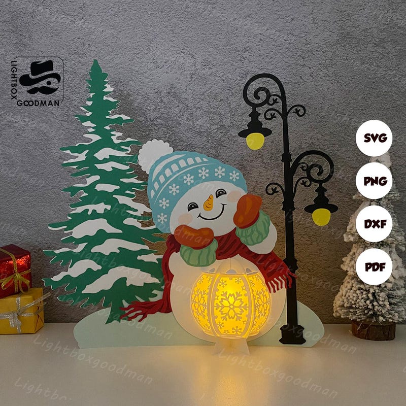 Snowmen Svg Lantern - Etsy