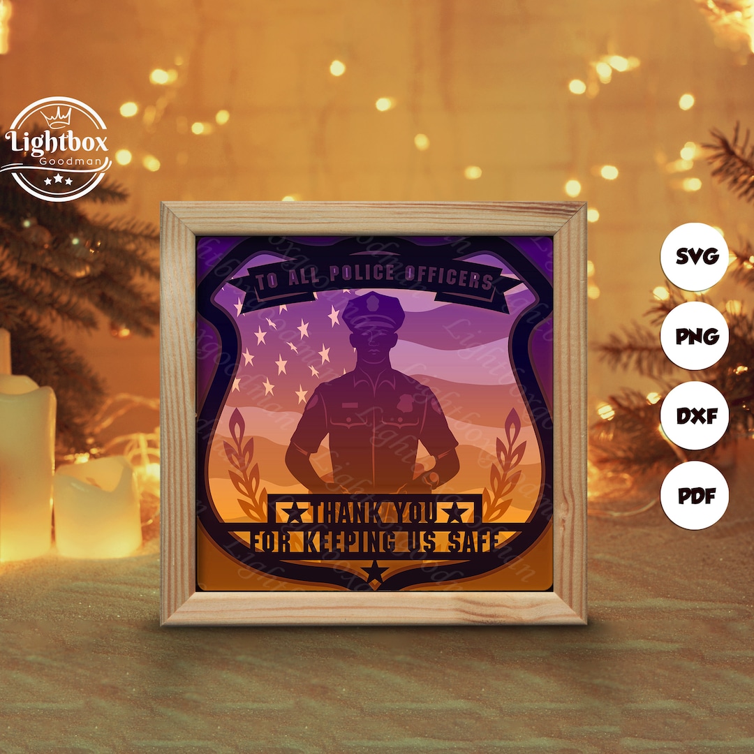3d Police Officer Silhouette, Shadow Box Templates, Paper Cut, Files ...