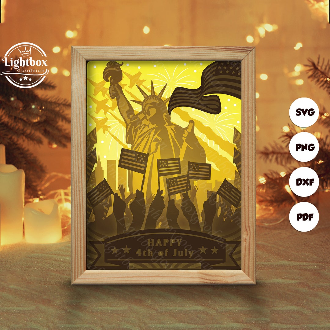 Independence Day 1 Shadow Box Files, Paper Cut Light Box Template Files ...