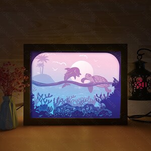 Ocean 1 Shadow Box Files Paper Cut Light Box Template Files - Etsy