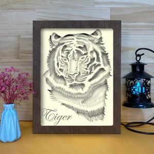 Tiger Shadow Box Files Paper Cut Light Box Template Files - Etsy