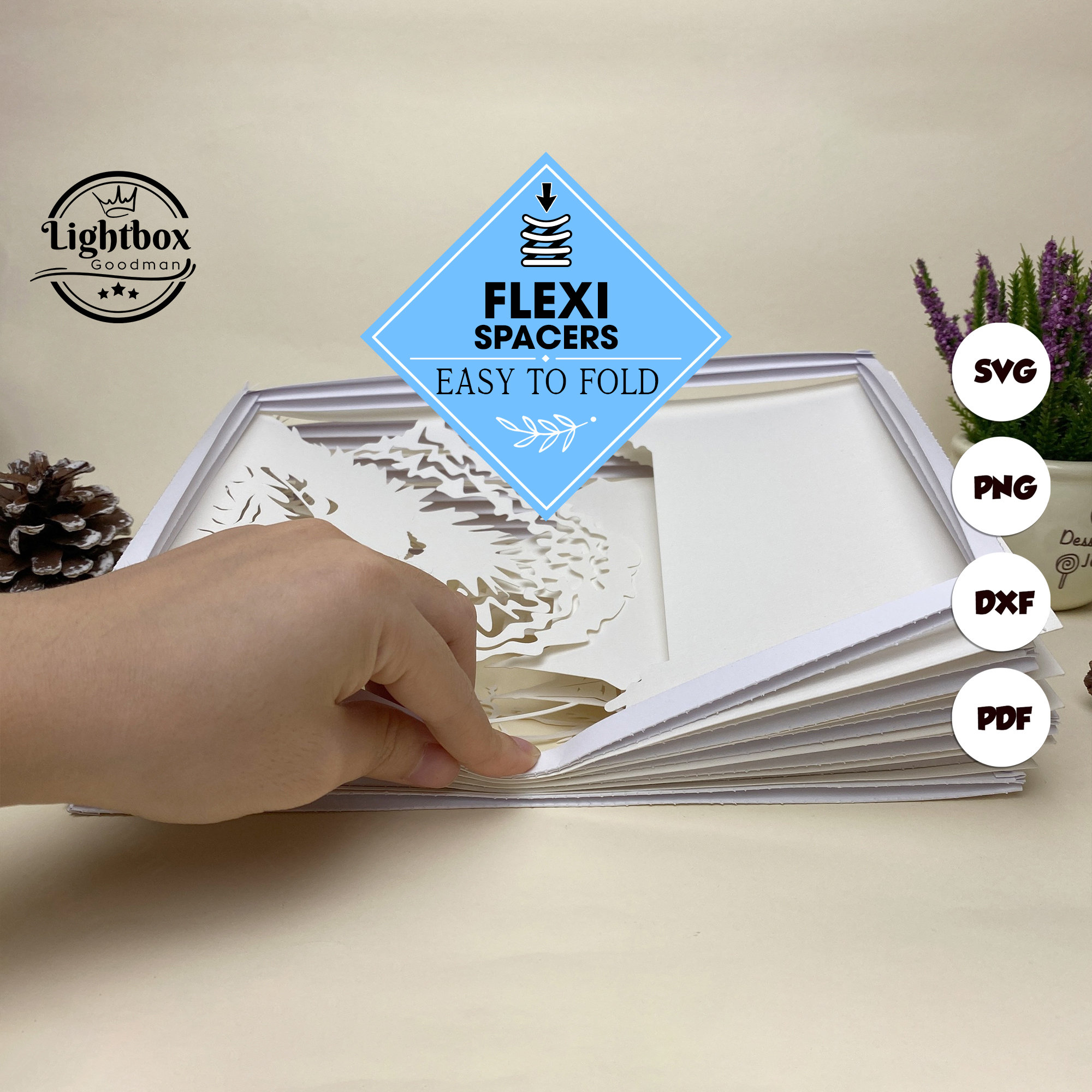 Flexi Paper Spacers Digital File DIY for Rectangle Box, 3D Shadow Box, 3D Light Box, Paper Cut ...