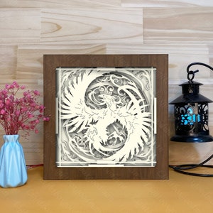 Phoenix Paper Cut Light Box Shadow Box Night Light Bedroom - Etsy