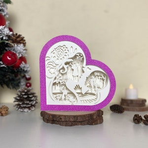 Love Mom Lantern SVG - Heart Lantern Paper Cut - DIY Paper Lantern ...