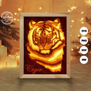 Tiger Shadow Box Files, Paper Cut Light Box Template Files, Shadow Box ...