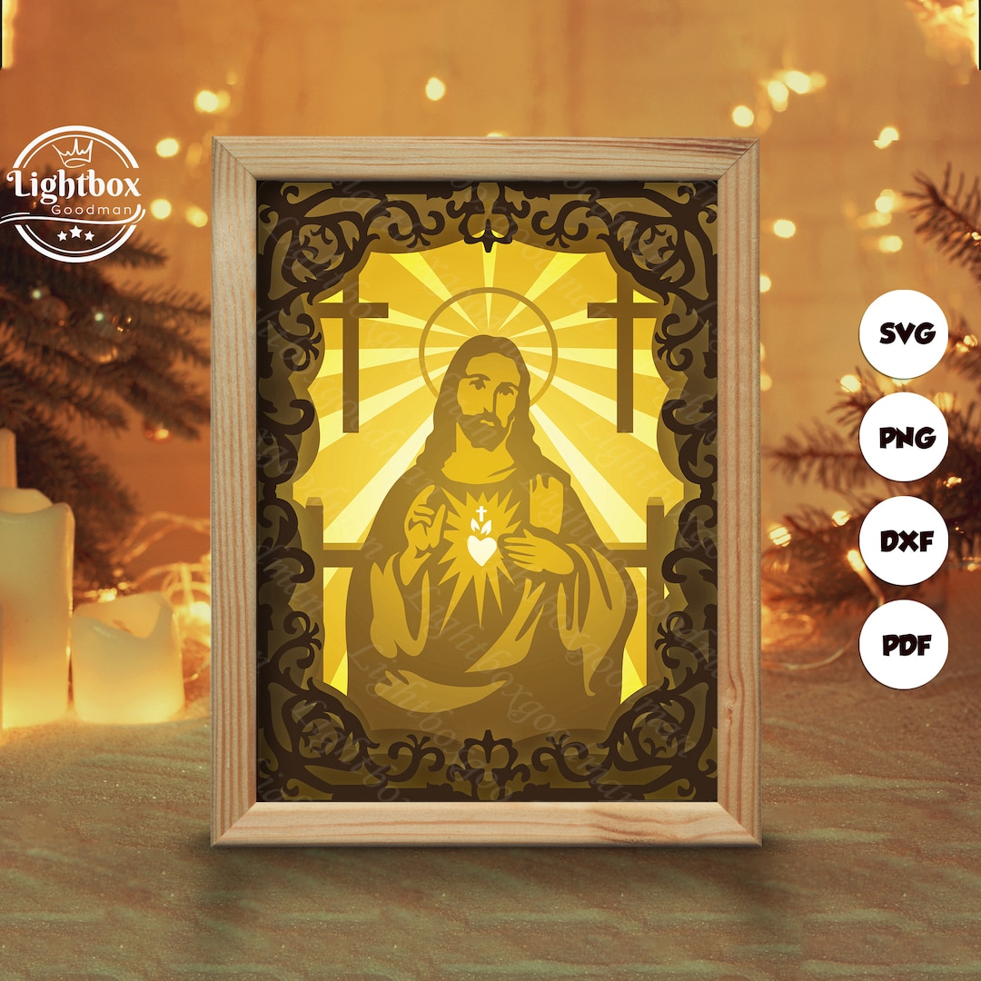 Simple Jesus 6 Shadow Box File, Paper Cut Light Box Template Files ...