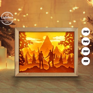 Hike A Mountain 2 Shadow Box Files, Paper Cut Light Box Template Files ...