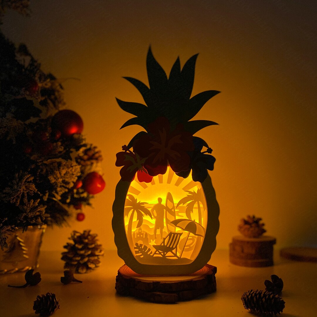 Vacation Shadow Box Svg, Vacation Pineapple Svg, Pineapple Paper ...