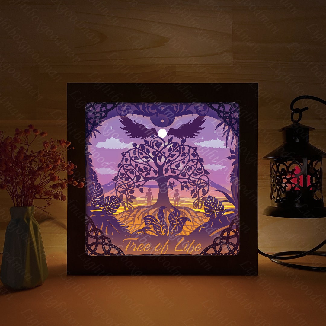 Tree of Life Shadow Box Files Paper Cut Light Box Template - Etsy