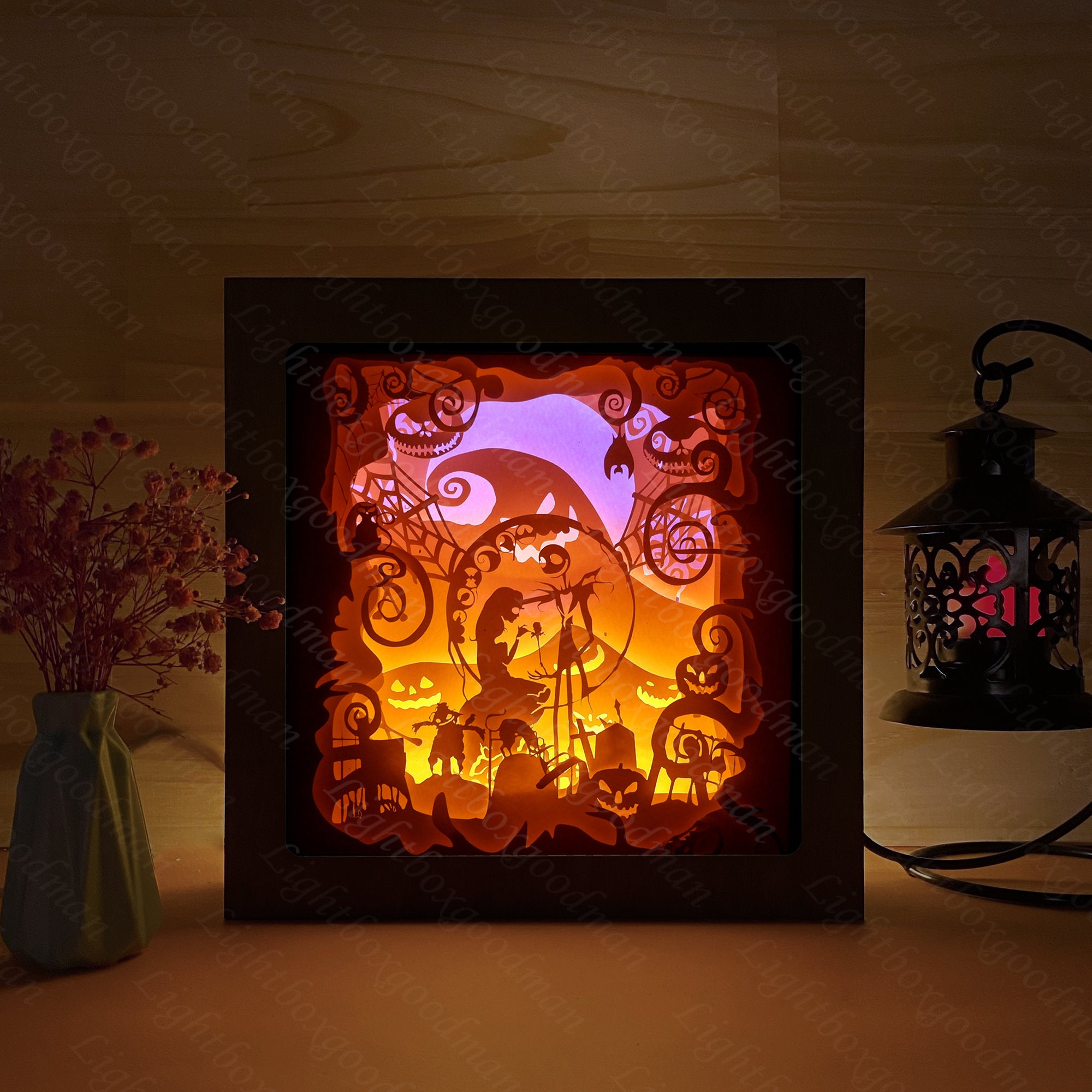 Nightmare Halloween Shadow Box Night Light Bedroom Shadow - Etsy