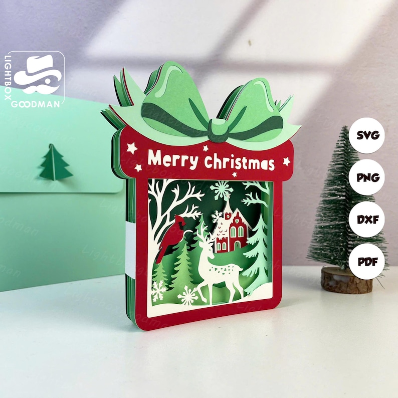 Winter Christmas Scene Pop-up Christmas SVG: Paper Lantern Template ...