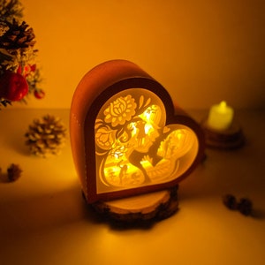 Love Mom Lantern SVG - Heart Lantern Paper Cut - DIY Paper Lantern ...