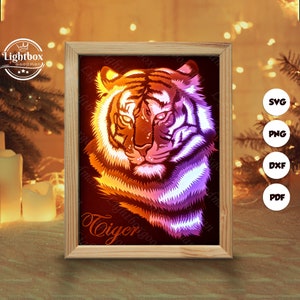 Tiger Shadow Box Files, Paper Cut Light Box Template Files, Shadow Box ...