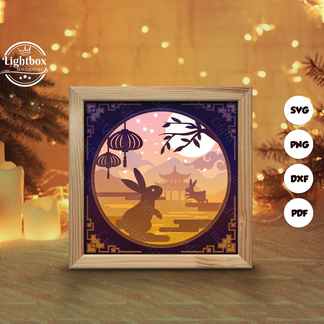 3d Rabbits Silhouette, Shadow Box Templates, Paper Cut, Files for ...