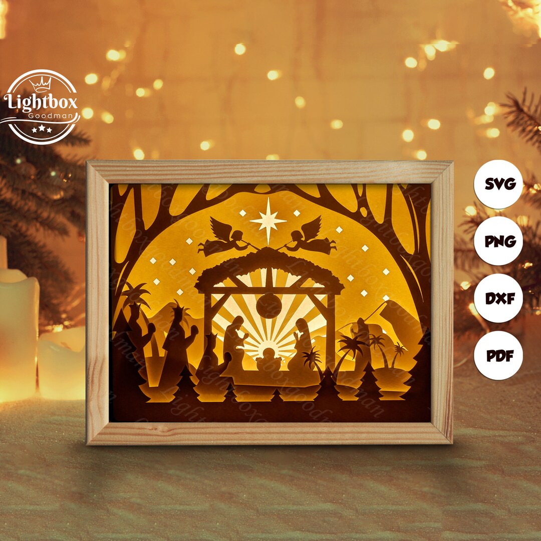 Christmas 24 Shadow Box Files, Paper Cut Light Box Template Files ...