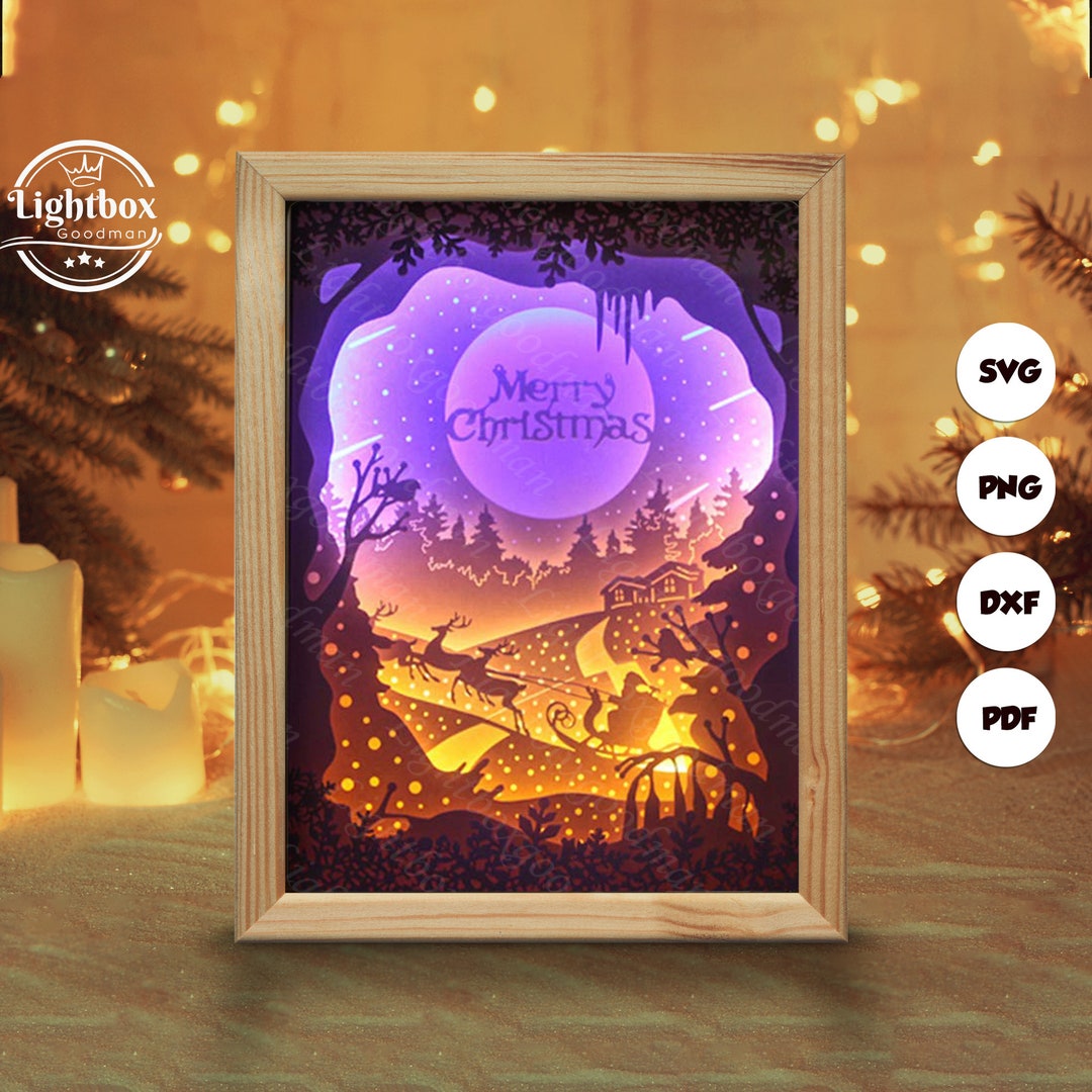 Christmas 5 Shadow Box Files, Paper Cut Light Box Template Files ...