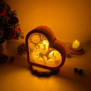 Love Mom Lantern SVG - Heart Lantern Paper Cut - DIY Paper Lantern ...