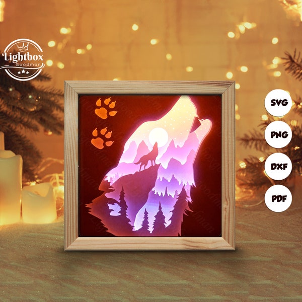 Wolf Shadow Box - Etsy