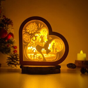 Love Mom Lantern SVG - Heart Lantern Paper Cut - DIY Paper Lantern ...