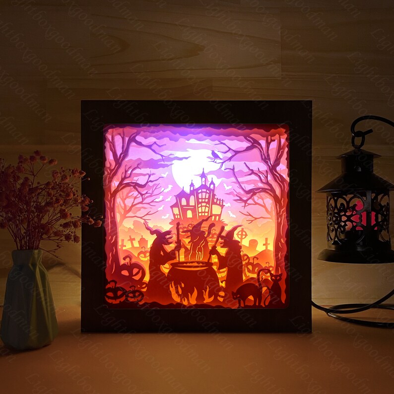 Wizard 2 Paper Cut Light Box Template Files SVG Shadow Box - Etsy
