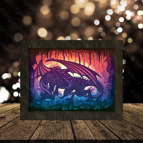 Dragon Paper Cut Light Box Shadow Box Gift 3D Paper Cut - Etsy