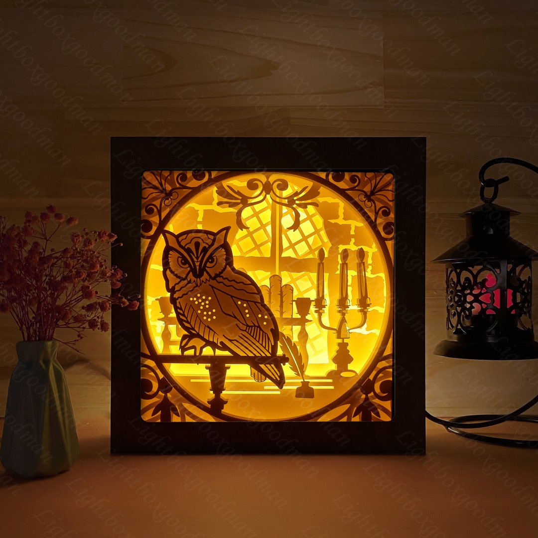 Owl Shadow Box SVG 3D Owl SVG Owl Paper Cut Light Box - Etsy